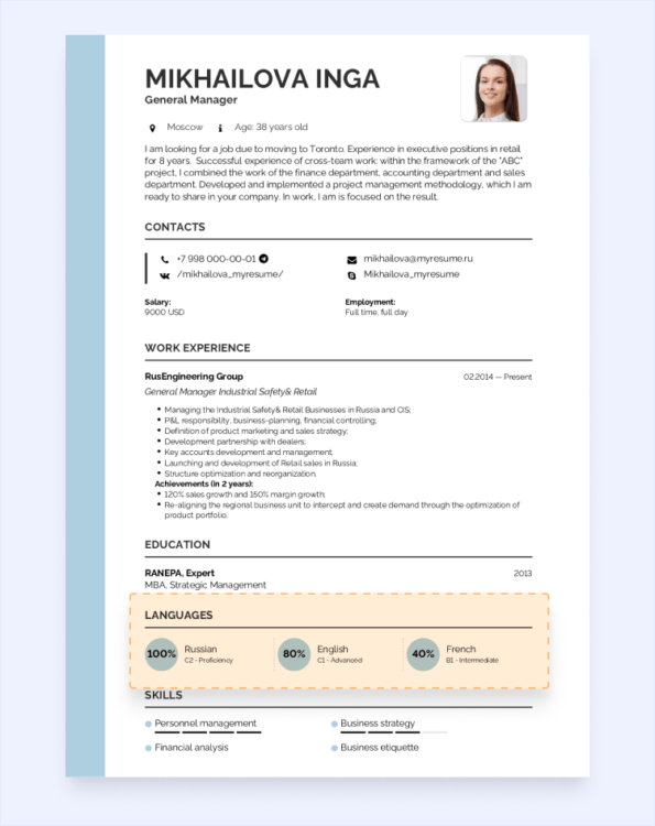 Сильное Резюме: Как Составить и Что Написать | Образец | MyResume